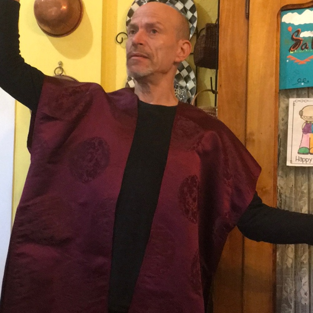 Kabuki Flock Pure Silk, Wine Coin Pattern - Gem